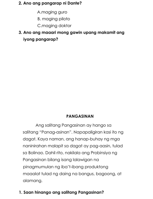 Flat Filipino Reading Material all grade levels | DOCX