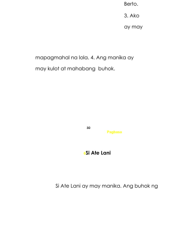 Flat Filipino Reading Material all grade levels | DOCX