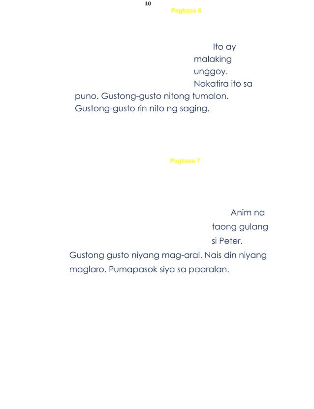 Flat Filipino Reading Material all grade levels | DOCX