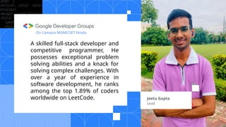 GDG On Campus MGMCOET Info Session for year 2024-25 | PPT | Free Download