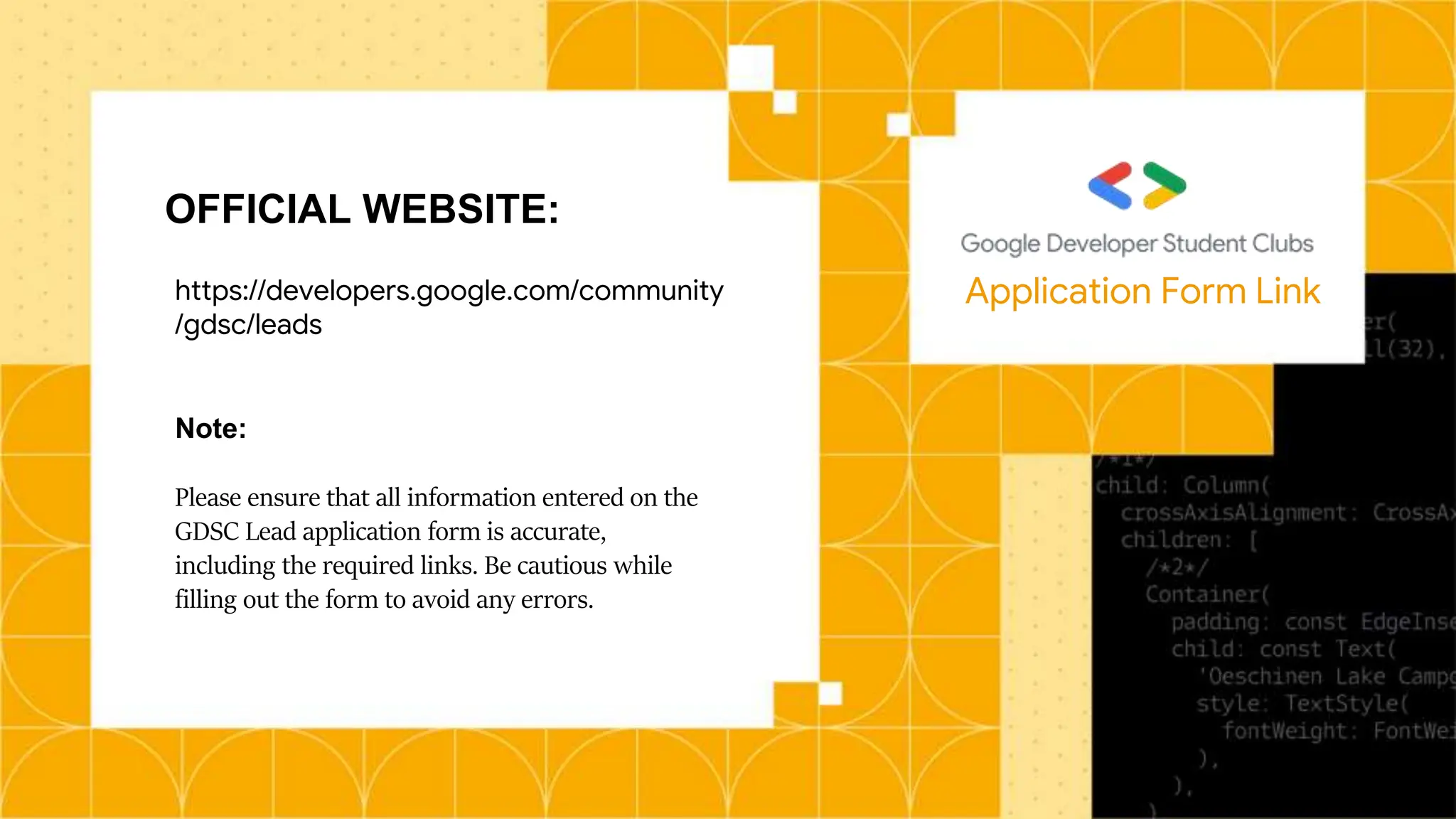 Google Developers Students Club (GDSC) Lead 2024 Application Guide | PPT