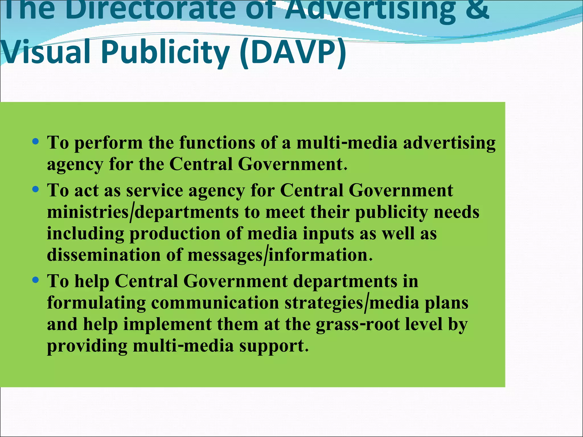 Govt Media Organisations1 | PPT