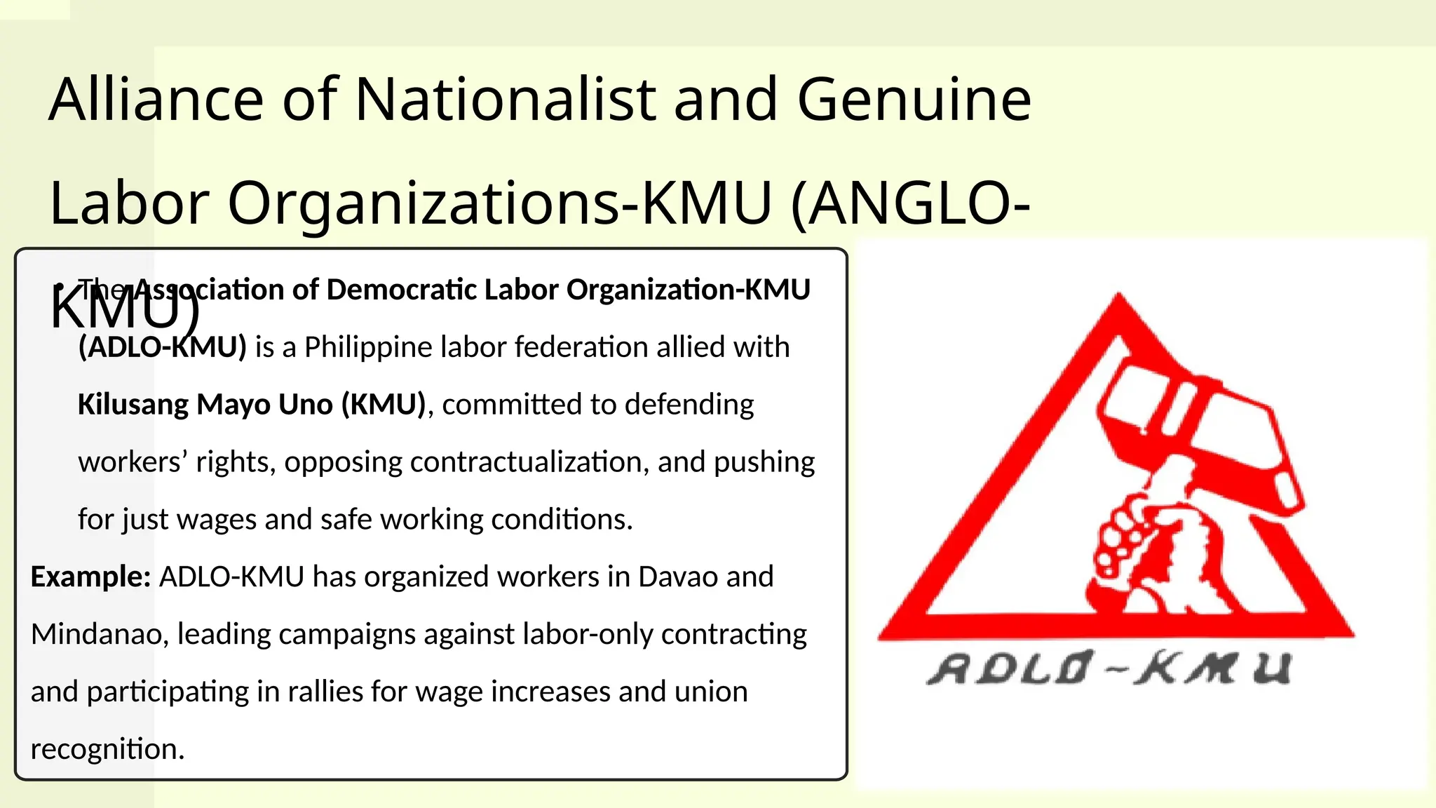 Kilusang mayo uno presentation with explanation | PPTX