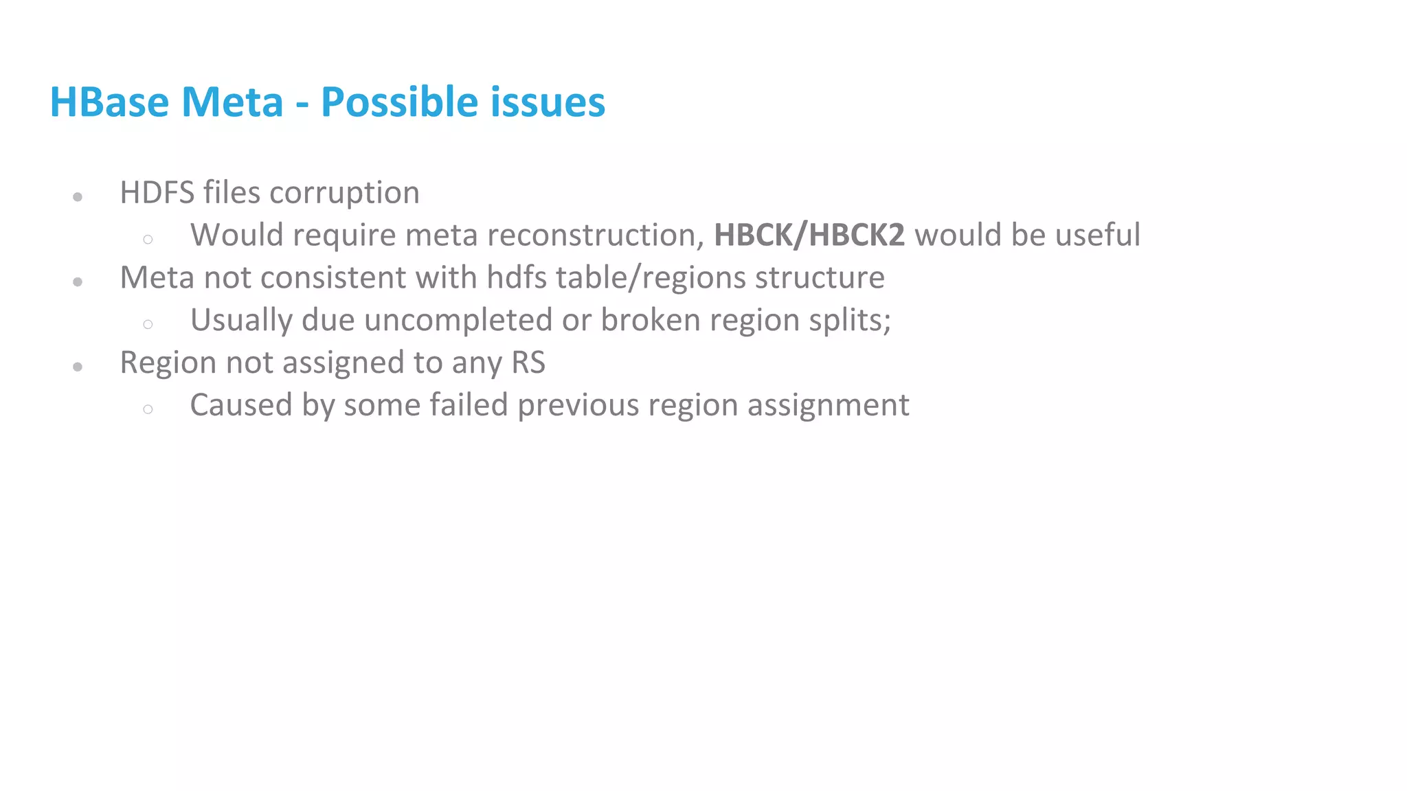 HBase System Tables / Metadata Info | PDF