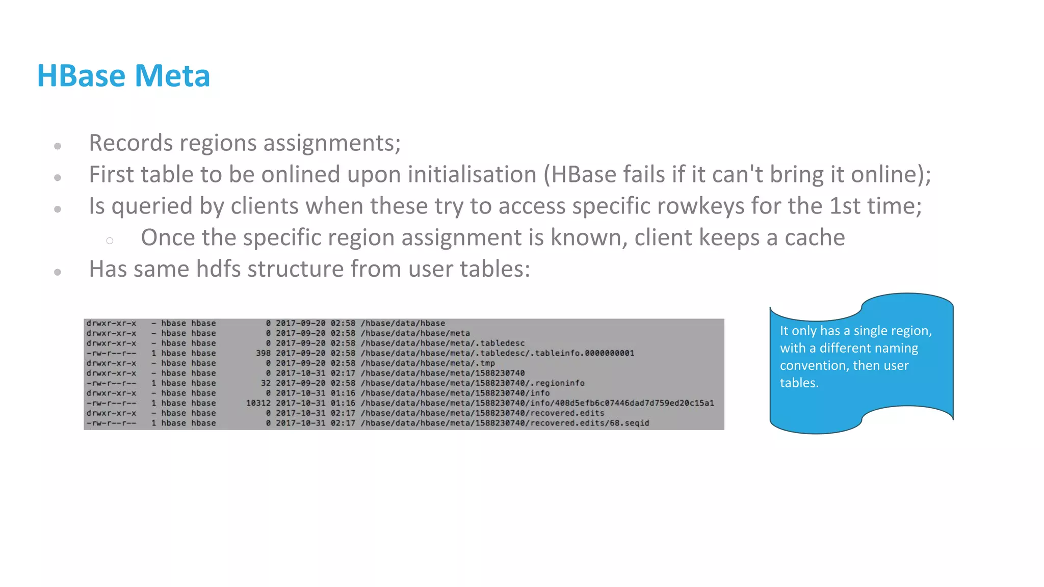 HBase System Tables / Metadata Info | PDF