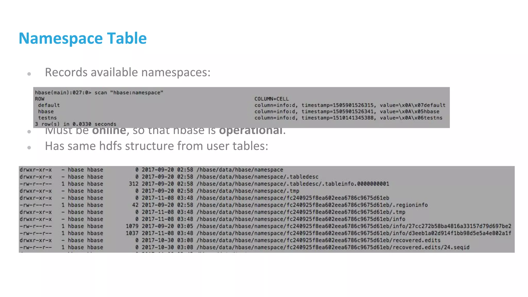 HBase System Tables / Metadata Info | PDF