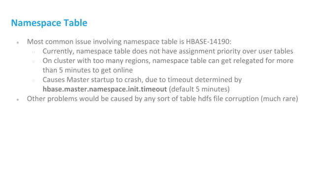 HBase System Tables / Metadata Info | PPT