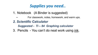 Honors math 3 intro 2020 | PPTX