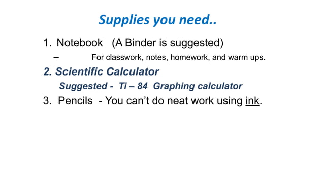 Honors math 3 intro 2020 | PPTX