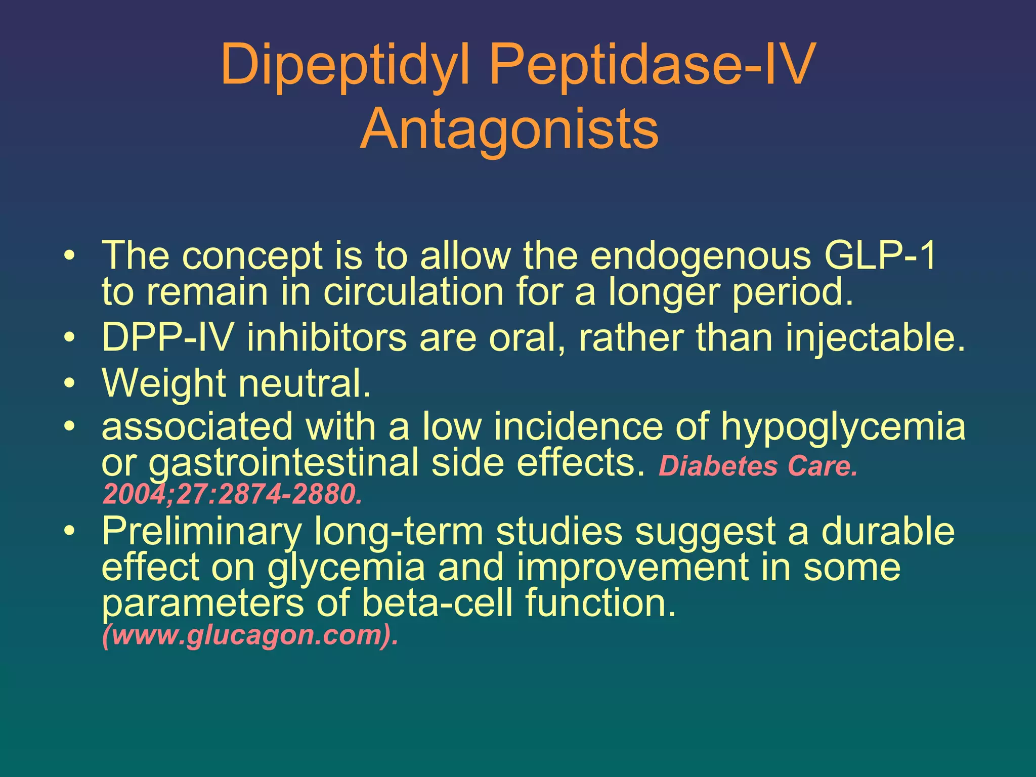 Incretin based therapy of type 2 diabetes mellitus 1 | PPT