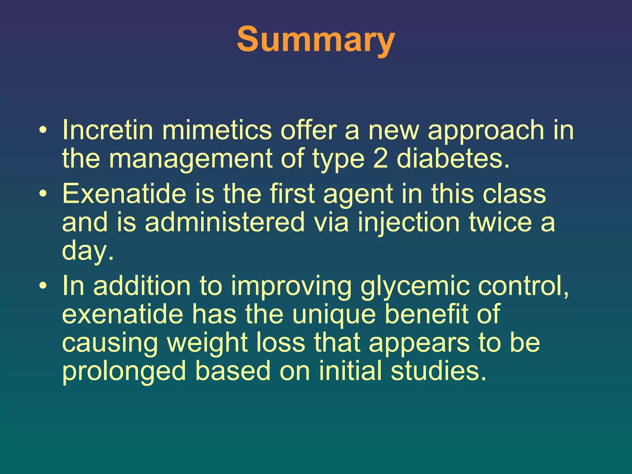 Incretin based therapy of type 2 diabetes mellitus 1 | PPT