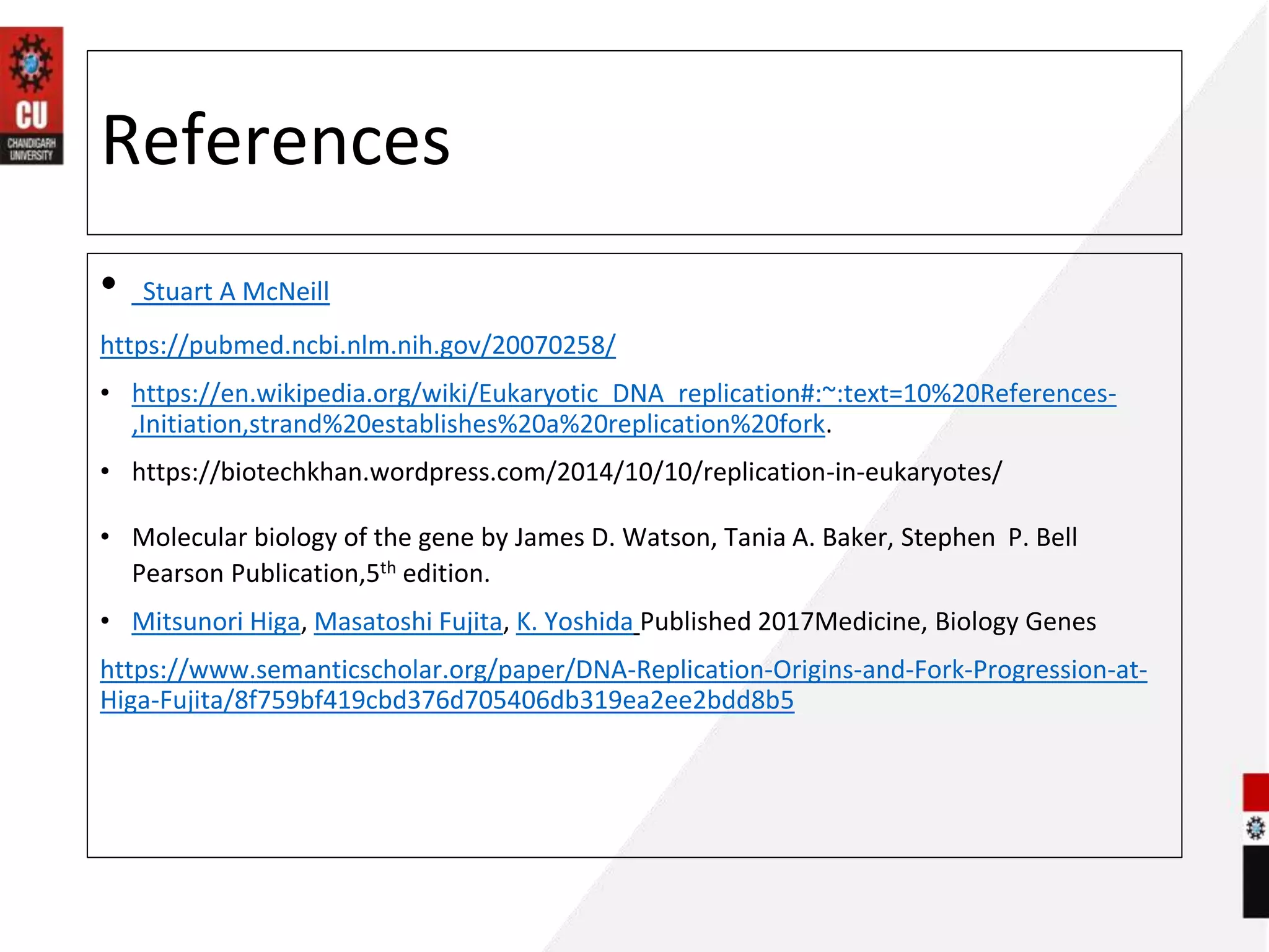 initiation in eukaryotes during replication process | PPTX