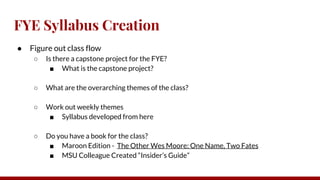 Innovating the FYE Proposal: Moving Beyond “Library Week” | PDF | College Education | Education