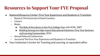 Innovating the FYE Proposal: Moving Beyond “Library Week” | PDF | College Education | Education
