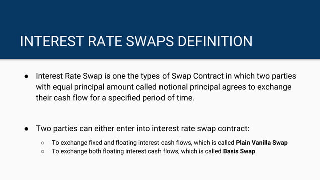 Interest rate swaps | PPTX | Stocks and Bonds | Personal Investing