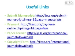 IJESC International journal of engineering science and computing | PPTX