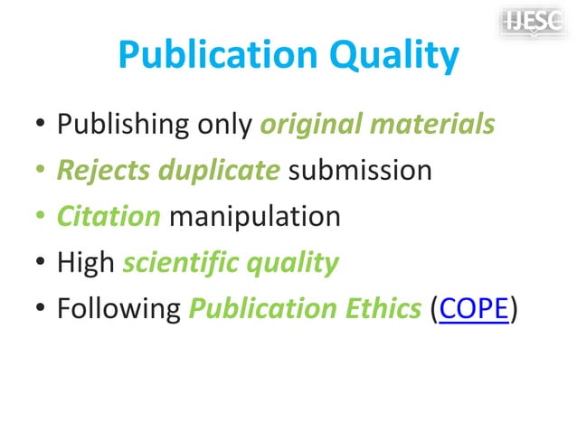 IJESC International journal of engineering science and computing | PPTX