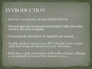 Internet Access via Cable TV Network | PPTX