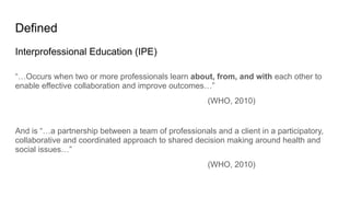 Interprofessional Education Platform Introduction.pdf | Education