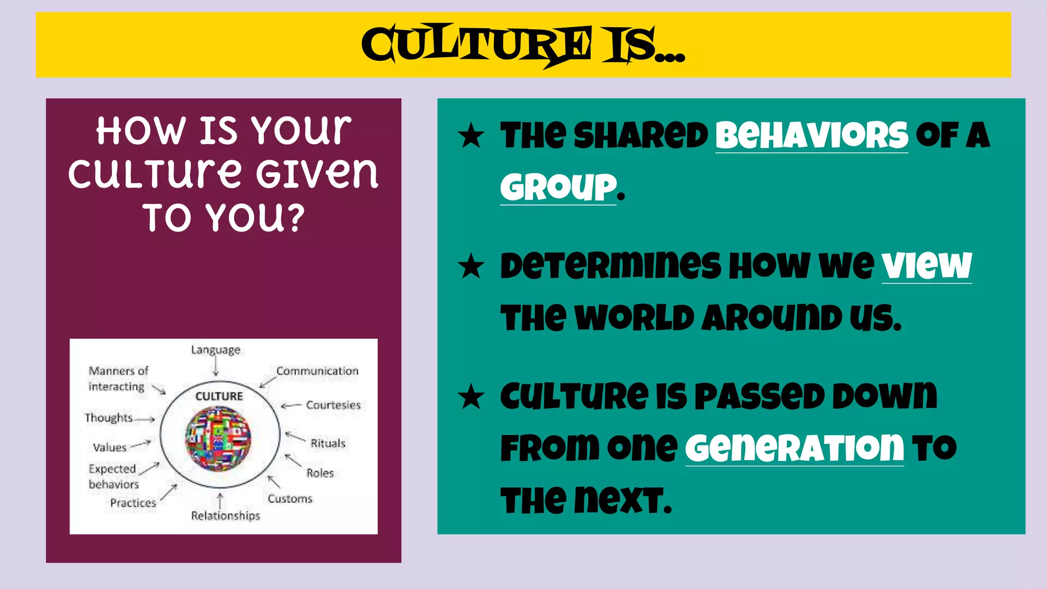 Introduction to culture 2016 2017 | PPT