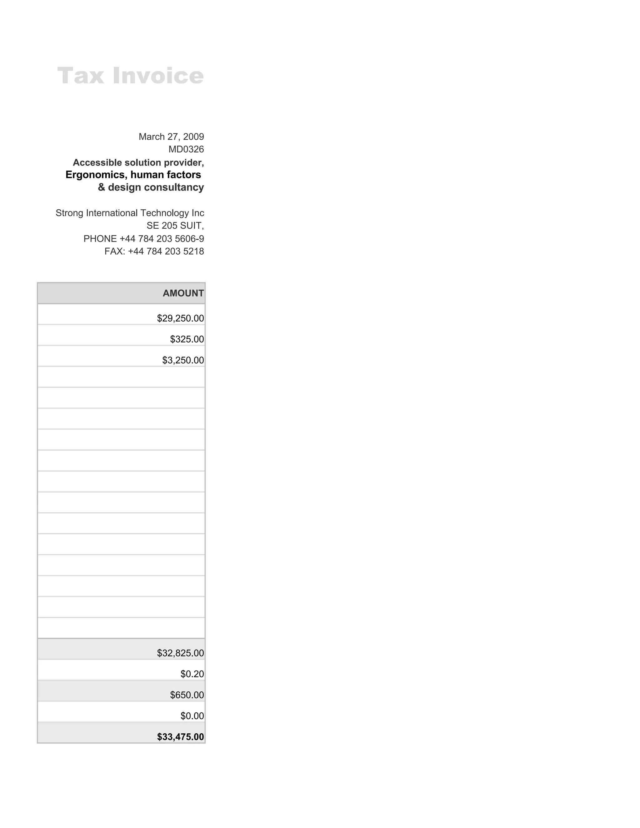 Invoice Tax Calculation | XLS