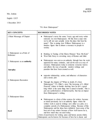 It's from Shakespeare Cornell Notes | DOCX