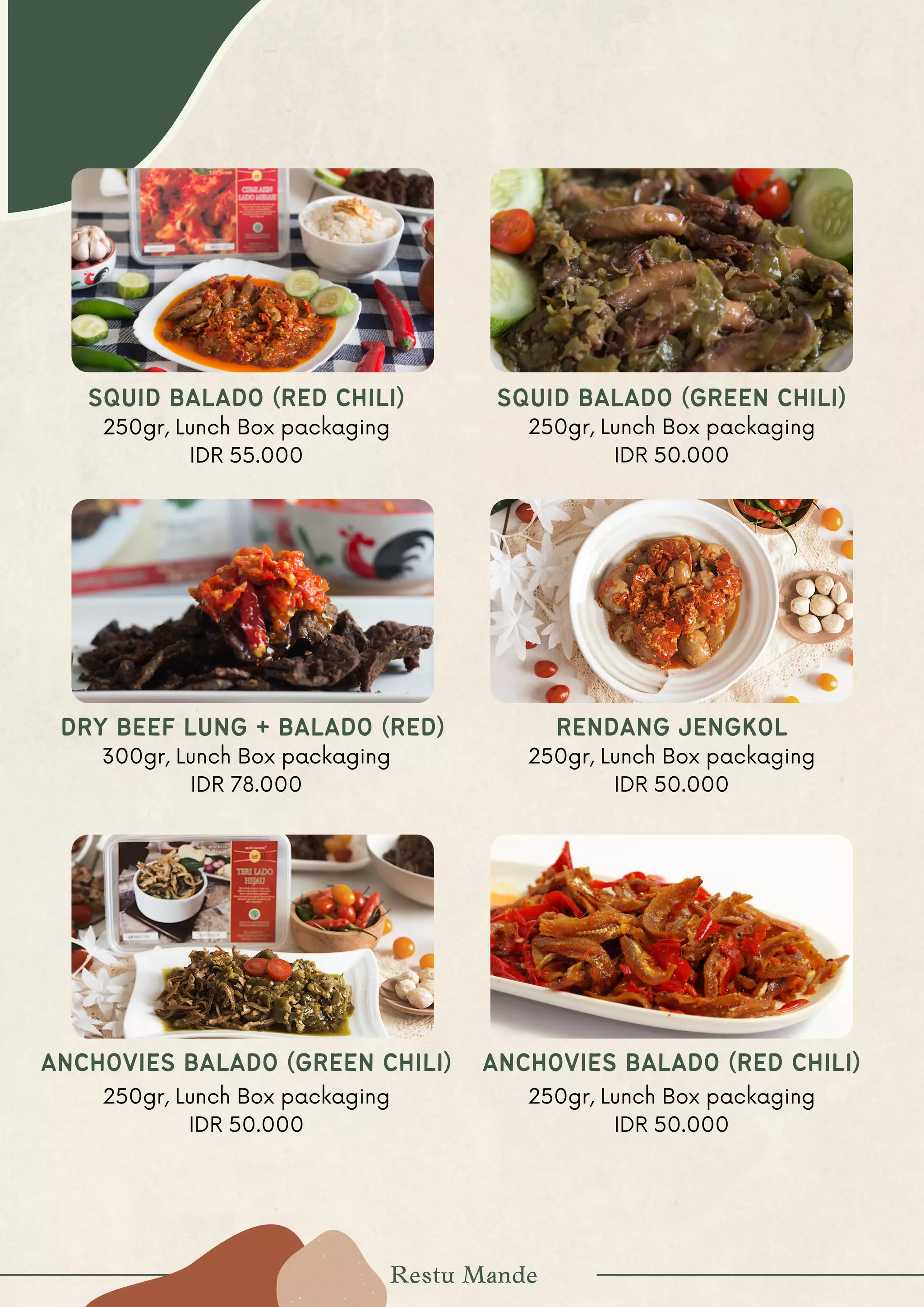 Catalog Restu Mande | PDF | Cooking | Food & Drink