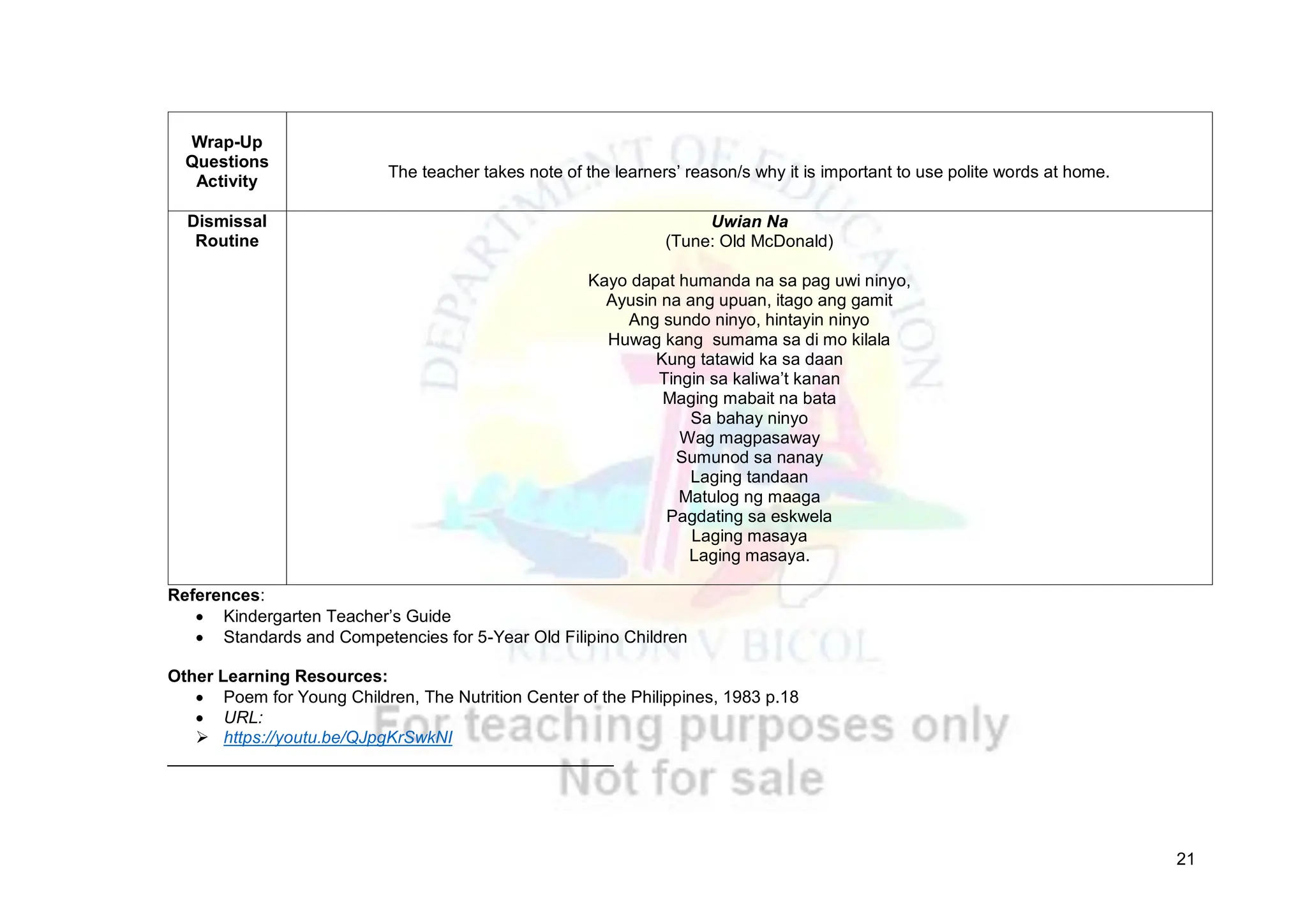 Copy of Kindergarten Daily Lesson Plan Week 12.pdf | Daycare and Pre ...