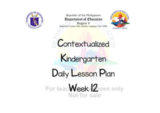 Copy of Kindergarten Daily Lesson Plan Week 12.pdf | Daycare and Pre ...