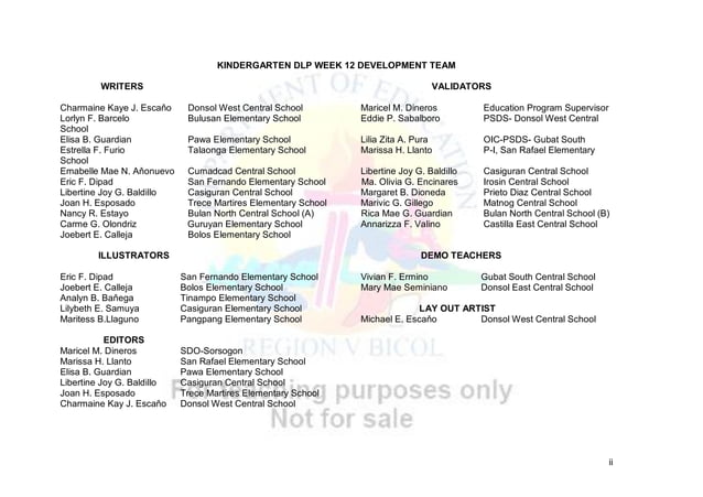 Copy of Kindergarten Daily Lesson Plan Week 12.pdf | Daycare and Pre ...