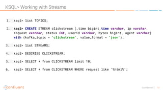 KSQL: Streaming SQL for Kafka | PDF
