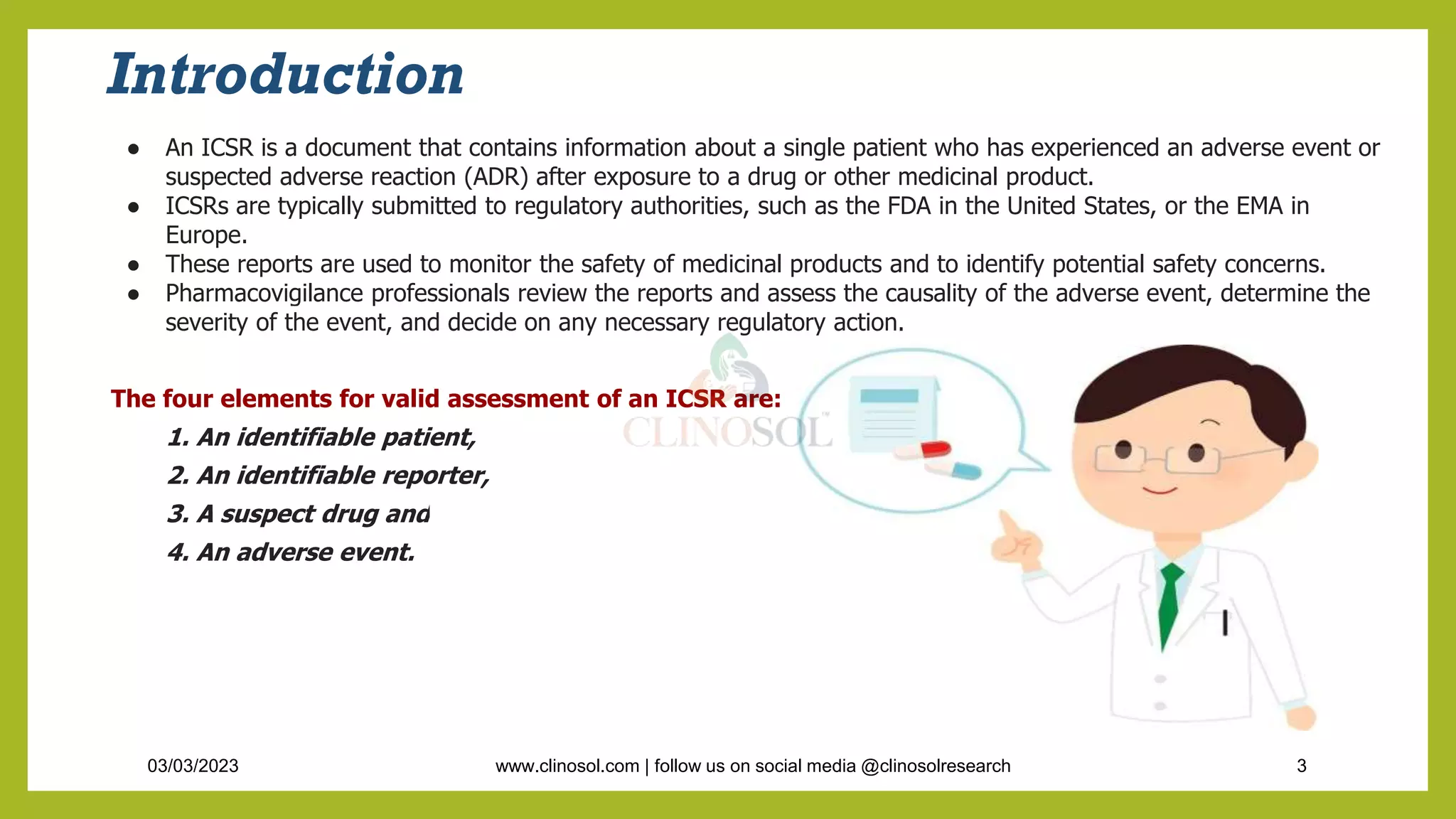 Reporting of ICSR (individual case safety report) | PPTX