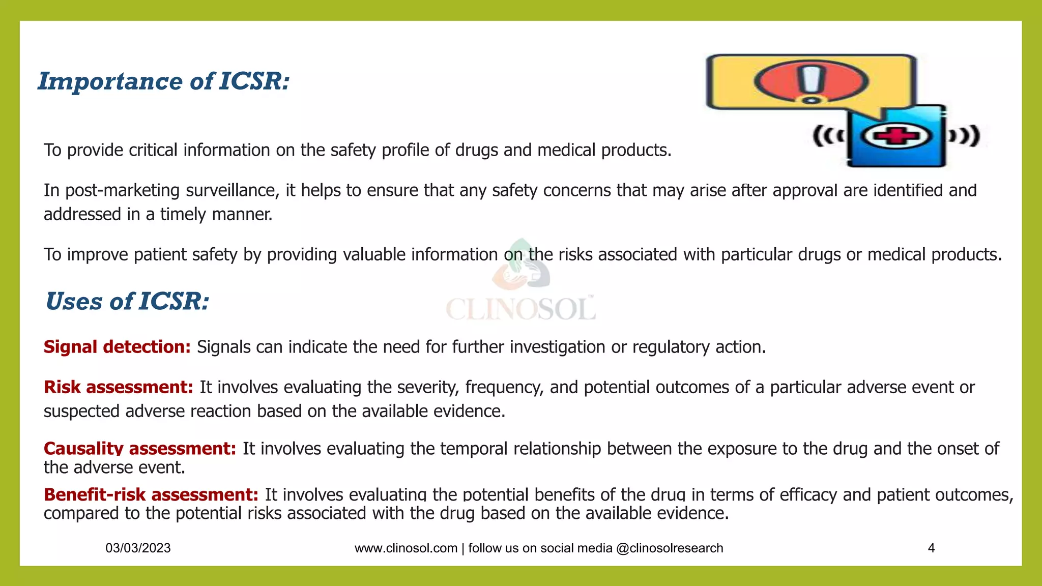 Reporting of ICSR (individual case safety report) | PPTX ...