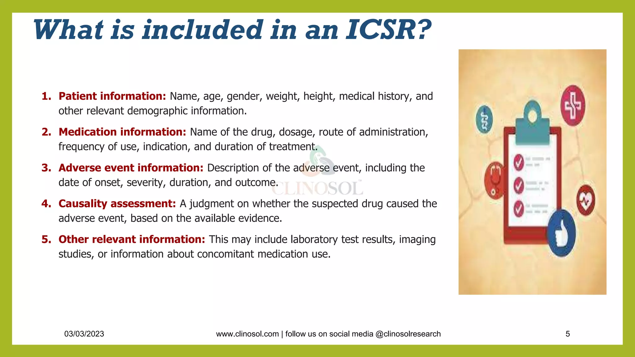 Reporting of ICSR (individual case safety report) | PPTX