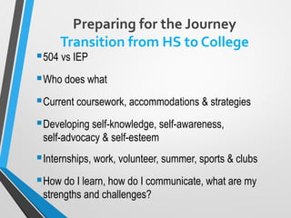 Helping Neurodiverse Students Prepare to Transition to College | PDF