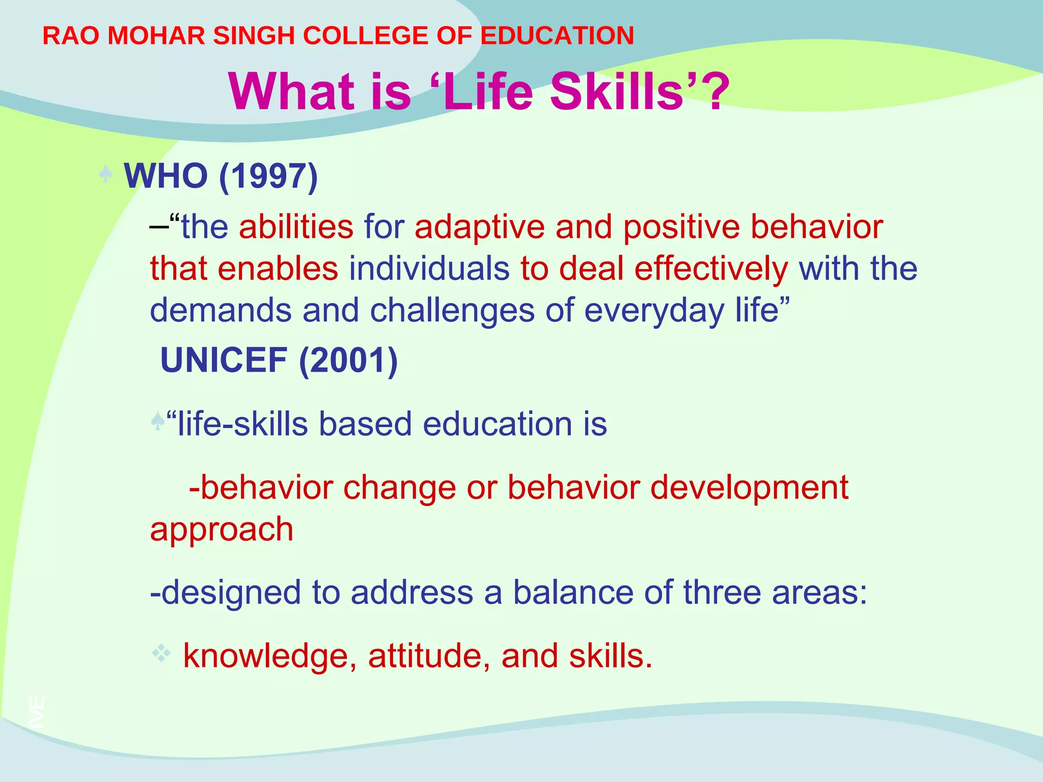 Life Skills Education | PPT