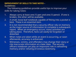 LOGBOOK RECORDING for security personnel.ppt