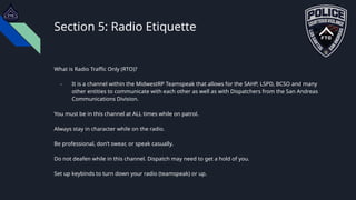 LSPD FTO Classroom Training Guide for FiveM | PPTX