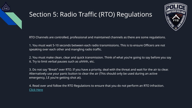 LSPD FTO Classroom Training Guide for FiveM | PPTX