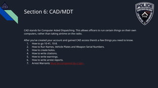 LSPD FTO Classroom Training Guide for FiveM | PPTX