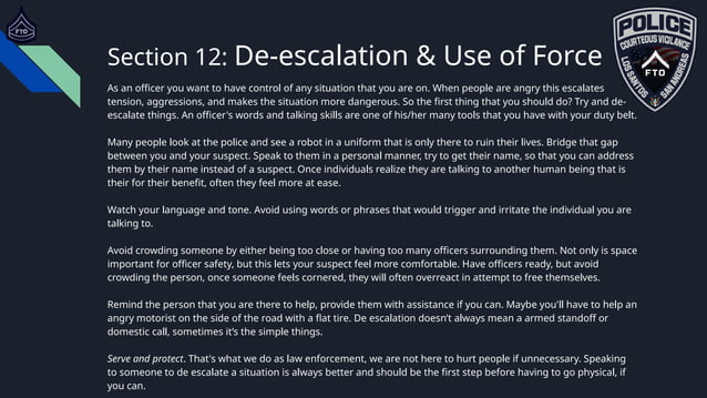 LSPD FTO Classroom Training Guide for FiveM | PPTX