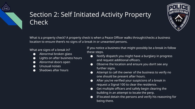LSPD FTO Classroom Training Guide for FiveM | PPTX