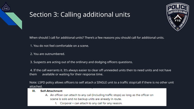 LSPD FTO Classroom Training Guide for FiveM | PPTX
