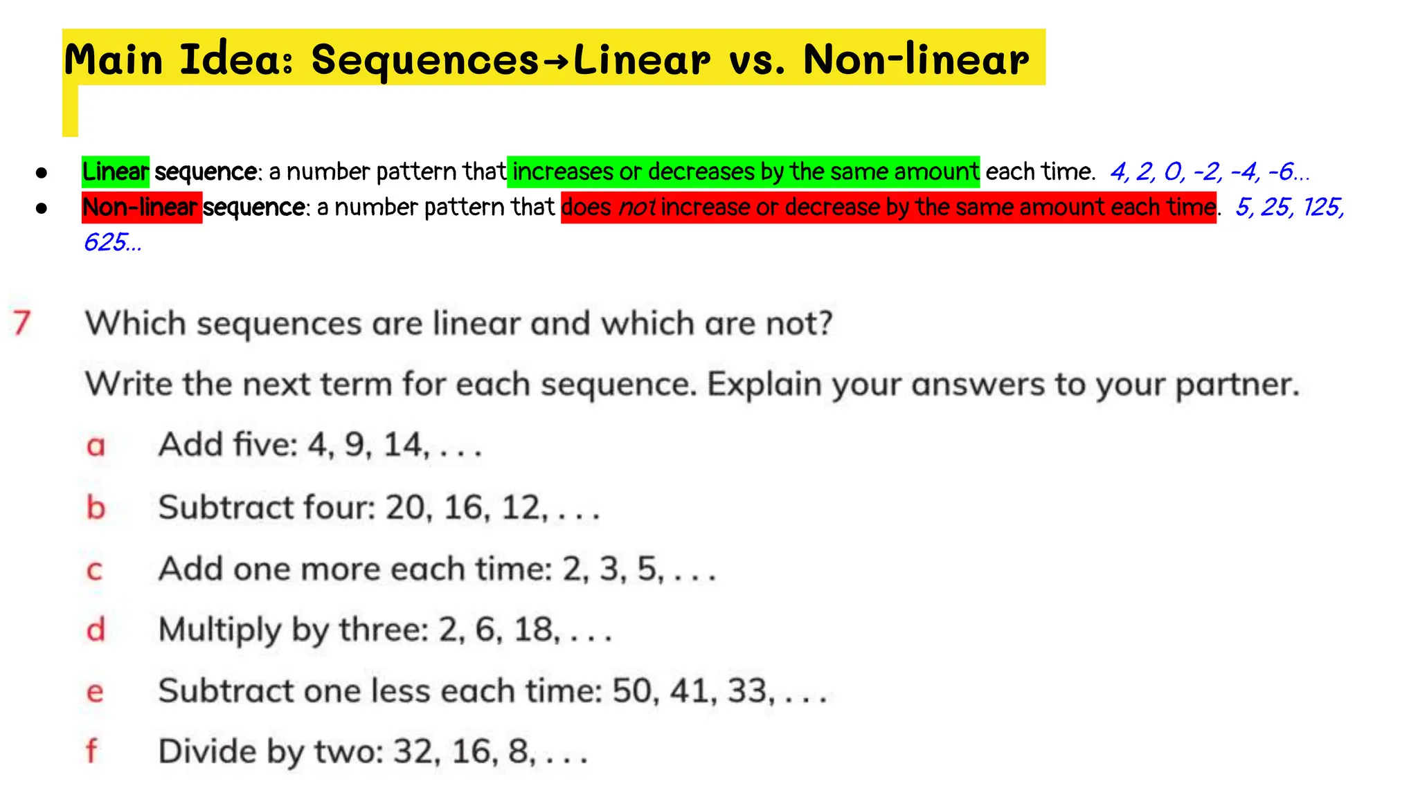 Copy of Math 3.1.1 Linear and Non-Linear Sequences.pptx