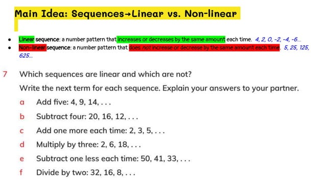 Copy of Math 3.1.1 Linear and Non-Linear Sequences.pptx