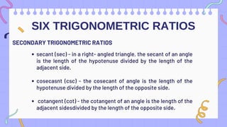 trigonometry at and its six ratios (math 9) | PPT