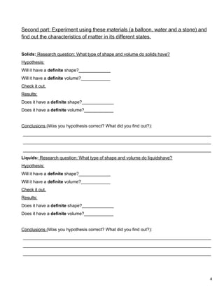 Matter experiment | PDF