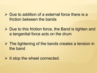Working, Construction And Types of Band Brakes | PPTX