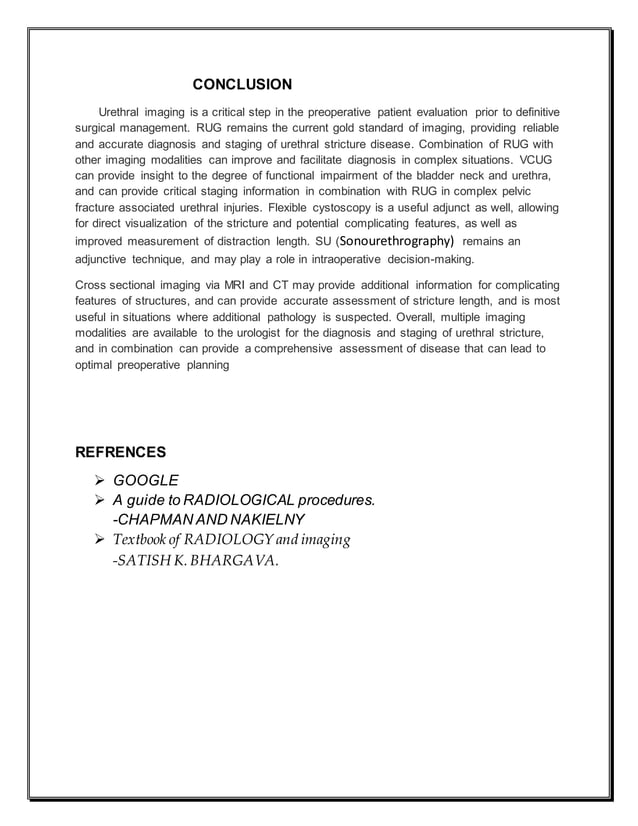 MICTURATING CYSTOURETHROGRPHY AND RETROGRATE UROGRAPHY - MCU/ RGU | DOCX