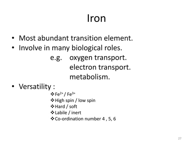 Metal ion transport and storage | PPTX | Chemistry | Science